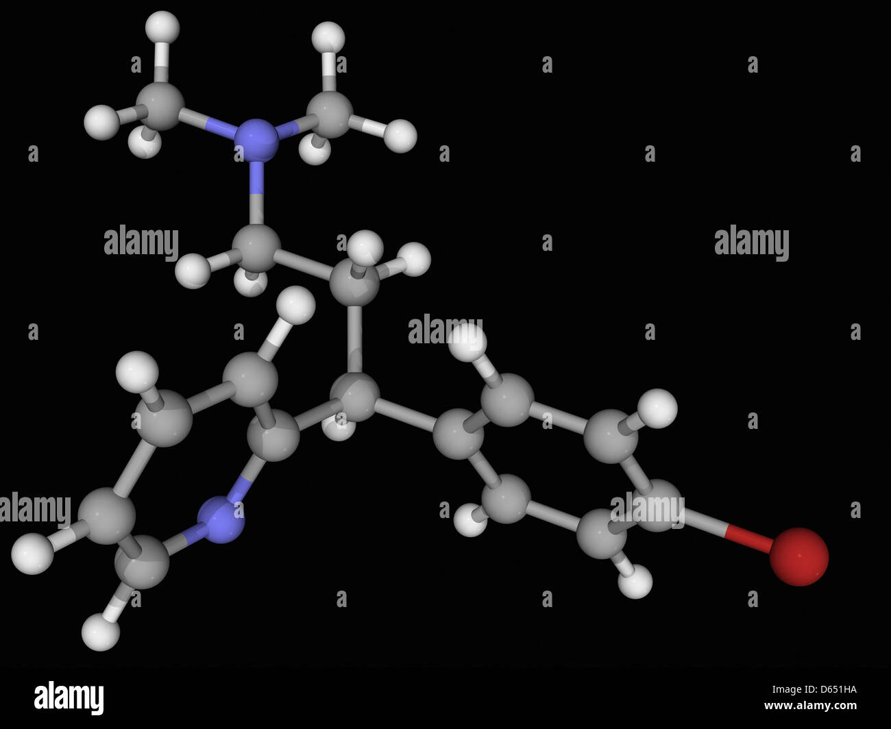 Brompheniramine drug molecule Stock Photo - Alamy