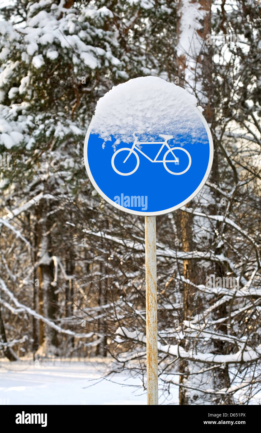 Bicycle traffic sign Stock Photo - Alamy