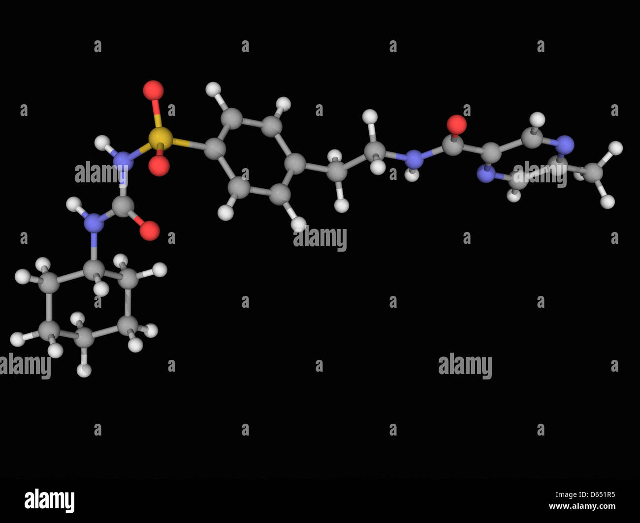 Glipizide drug molecule Stock Photo - Alamy