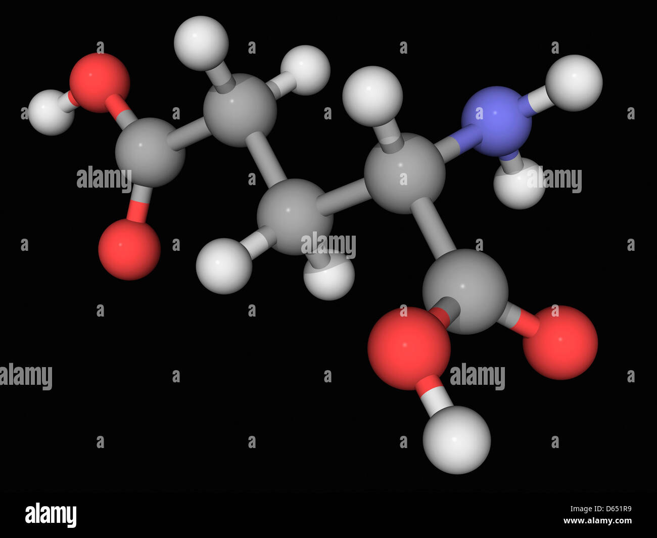 Glutamic acid molecule Stock Photo - Alamy