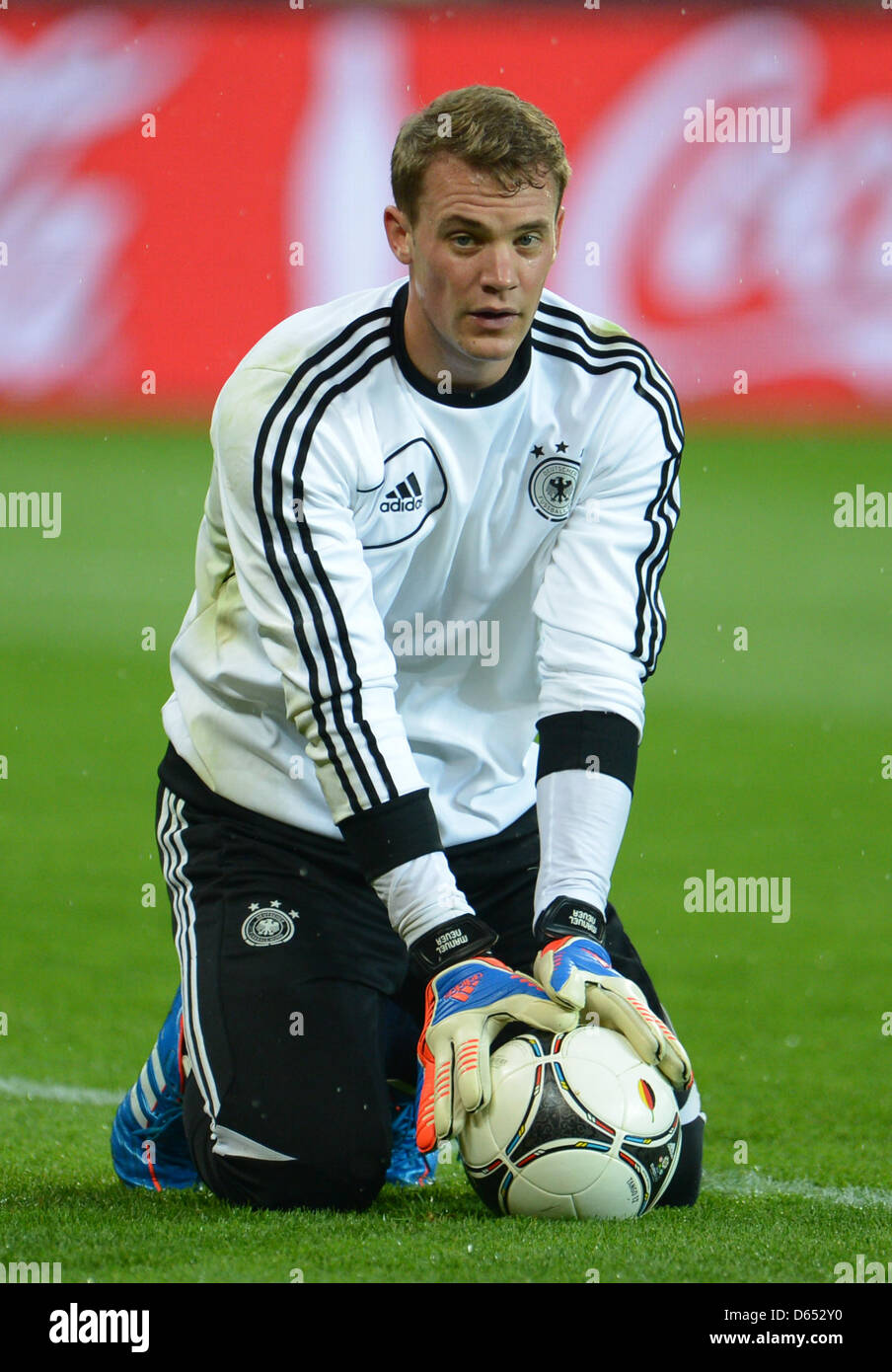 Goalkeeper Manuel Neuer in action during warm-up prior to the UEFA EURO ...