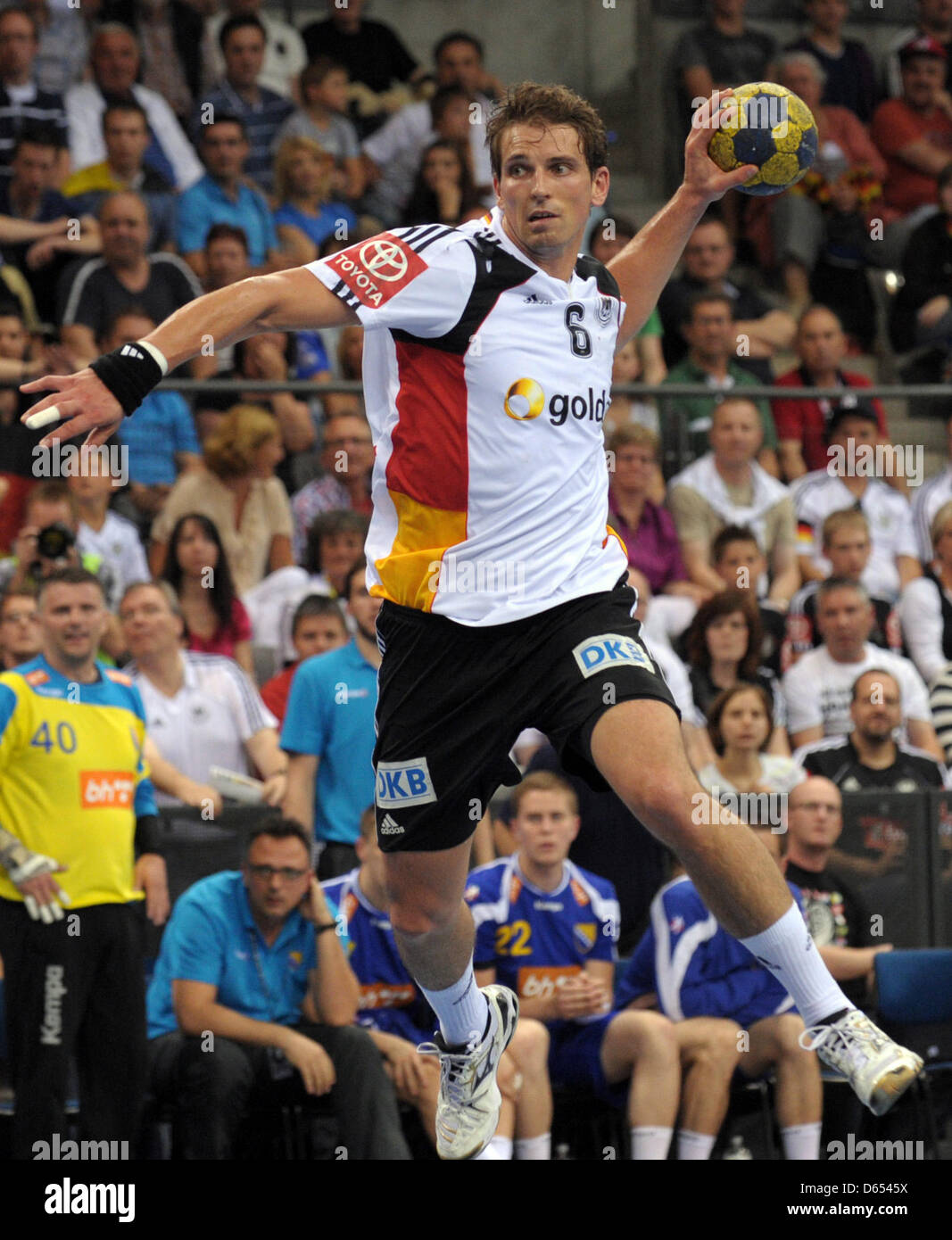 Germany's Adrian Pfahl throws the ball during the handball world ...