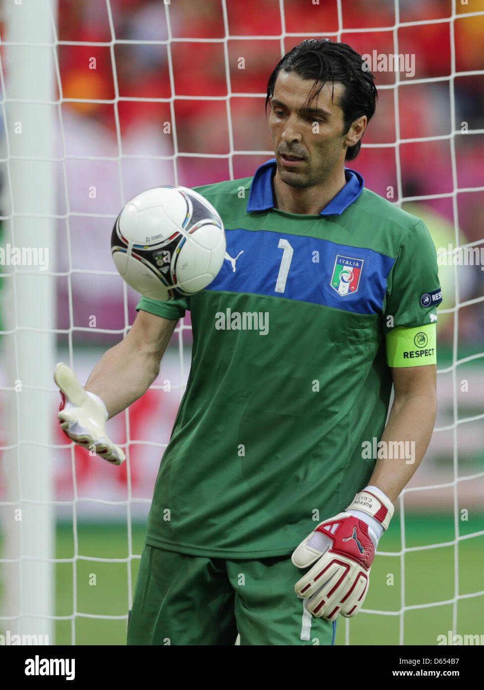 Italy's goalkeeper Gianluigi Buffon during UEFA EURO 2012 group C ...