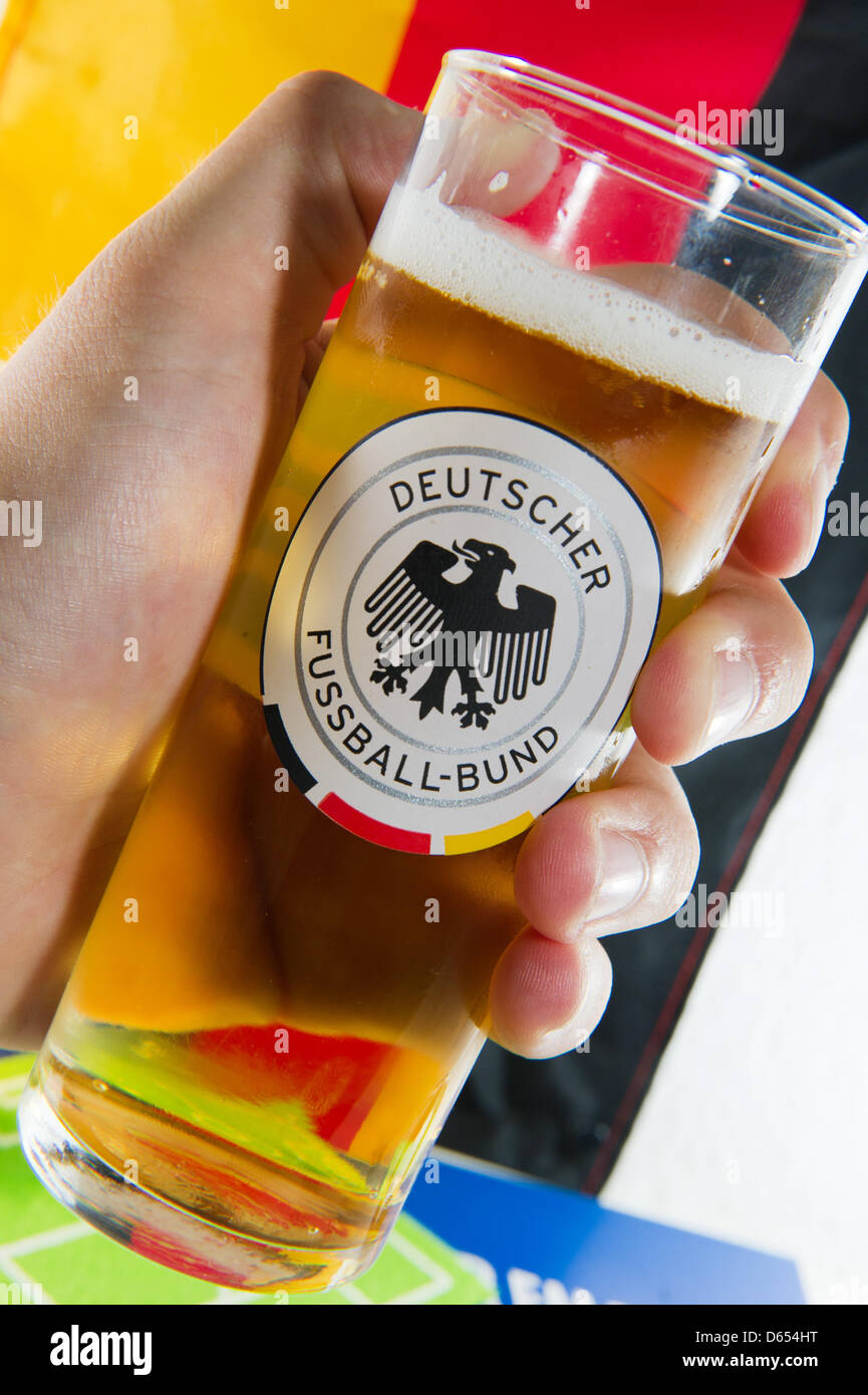 An illustration shows a glass of the German Football Association DFB ...