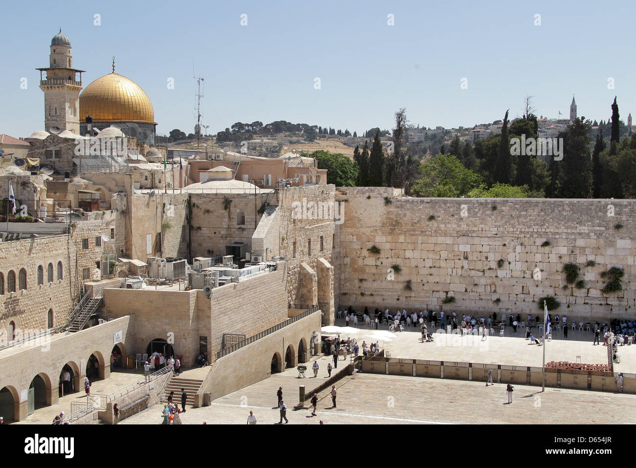 The Dome of the Rock and the Western Wall pictured in the Old City of ...