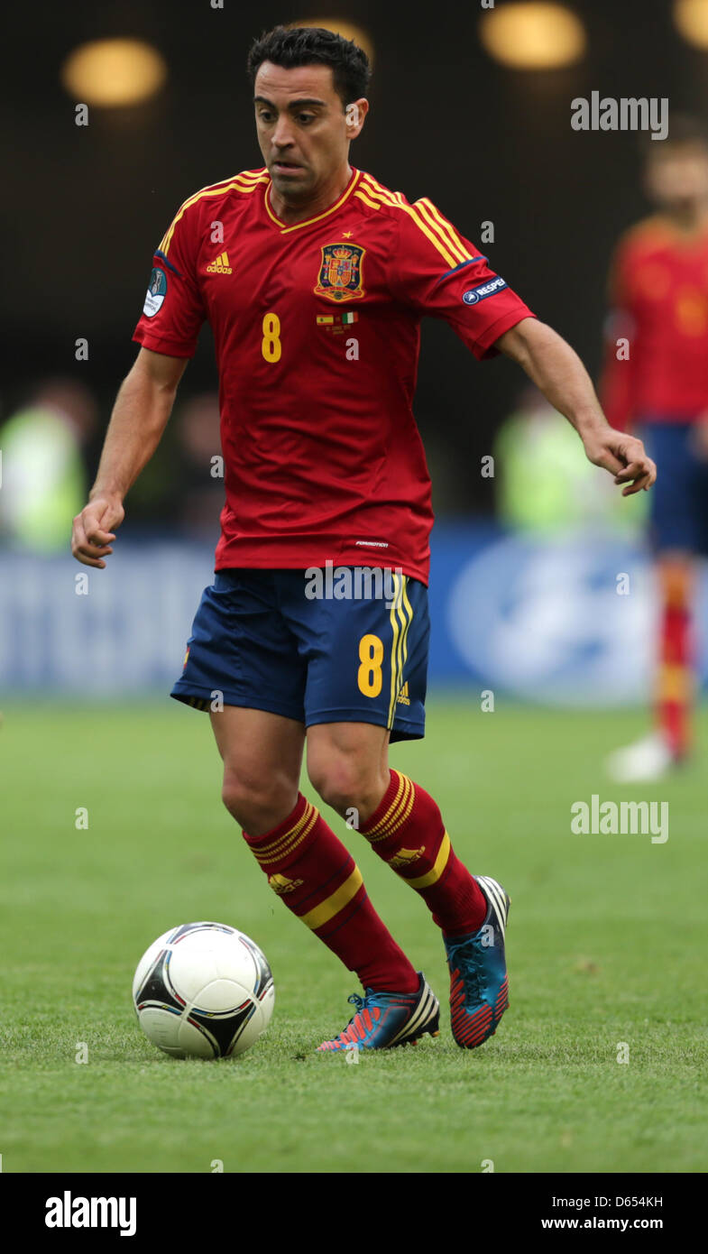Spain's Xavi during UEFA EURO 2012 group C soccer match Spain vs Italy ...