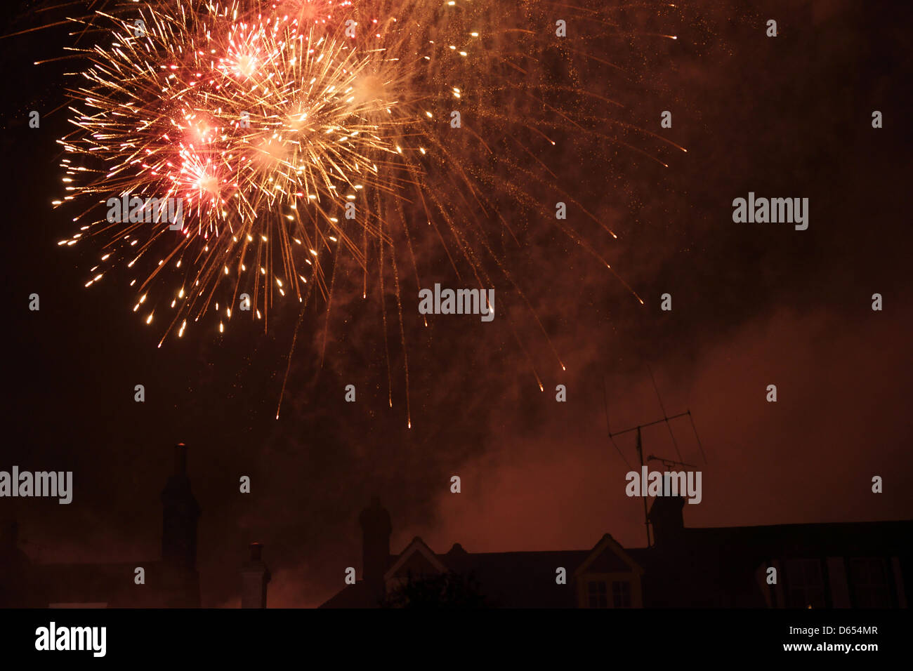 hastings battle bonfire night sky fireworks bronze iron color Stock ...