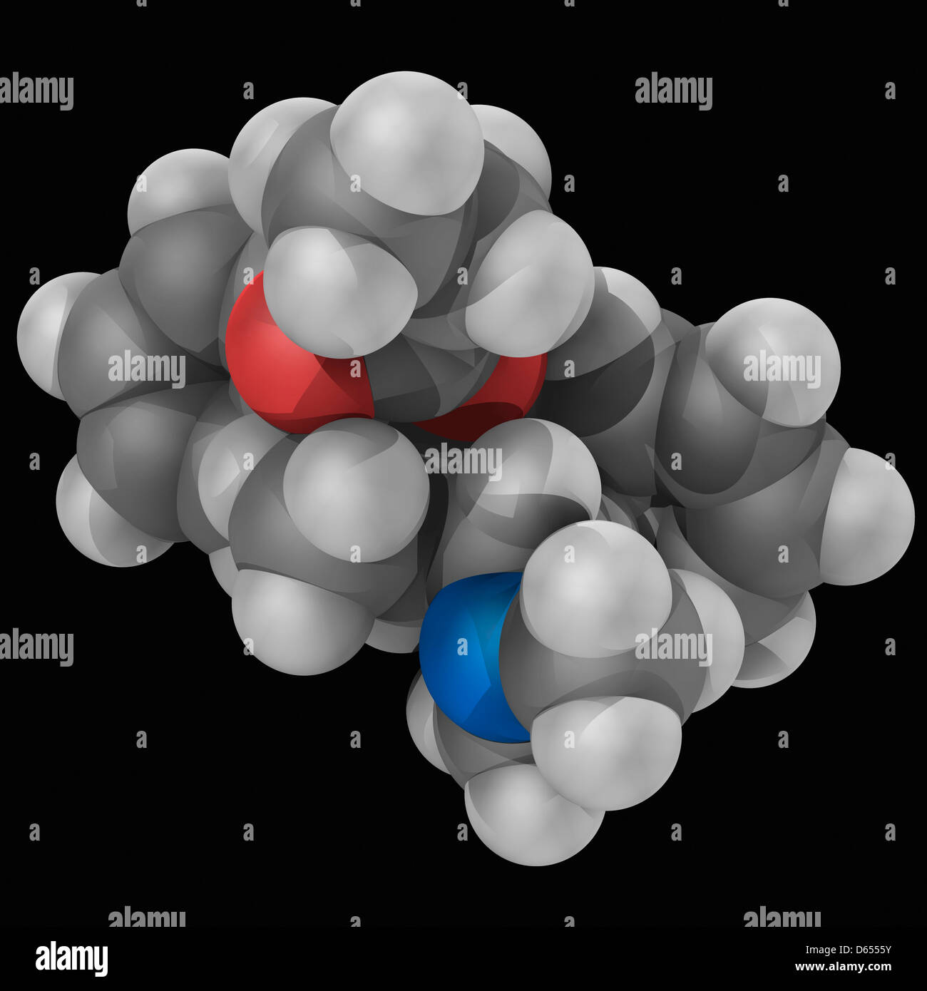 Dextropropoxyphene drug molecule Stock Photo - Alamy