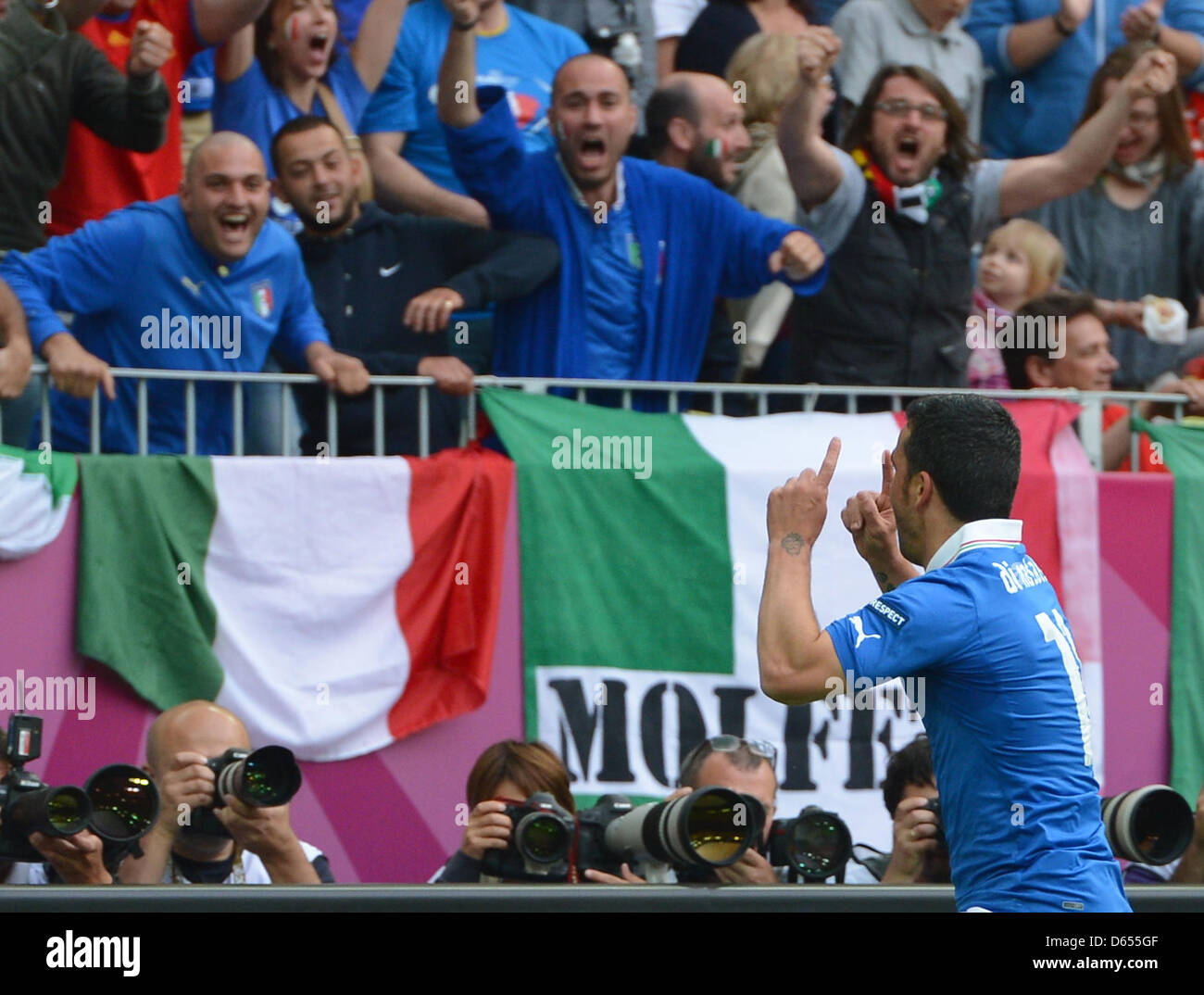 Italy's Antonio Di Natale cheers during UEFA EURO 2012 group C soccer ...