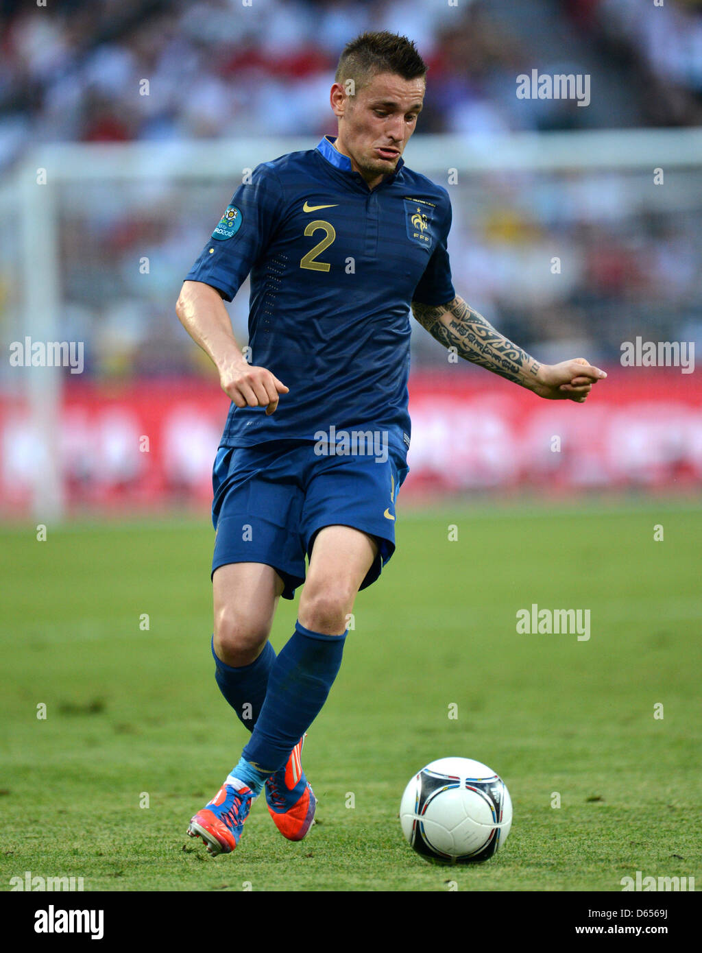 France's Mathieu Debuchy during UEFA EURO 2012 group D soccer match ...