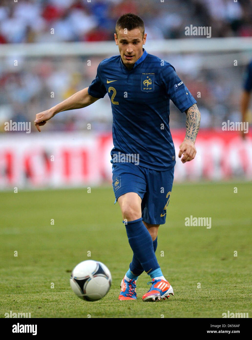 France's Mathieu Debuchy during UEFA EURO 2012 group D soccer match ...