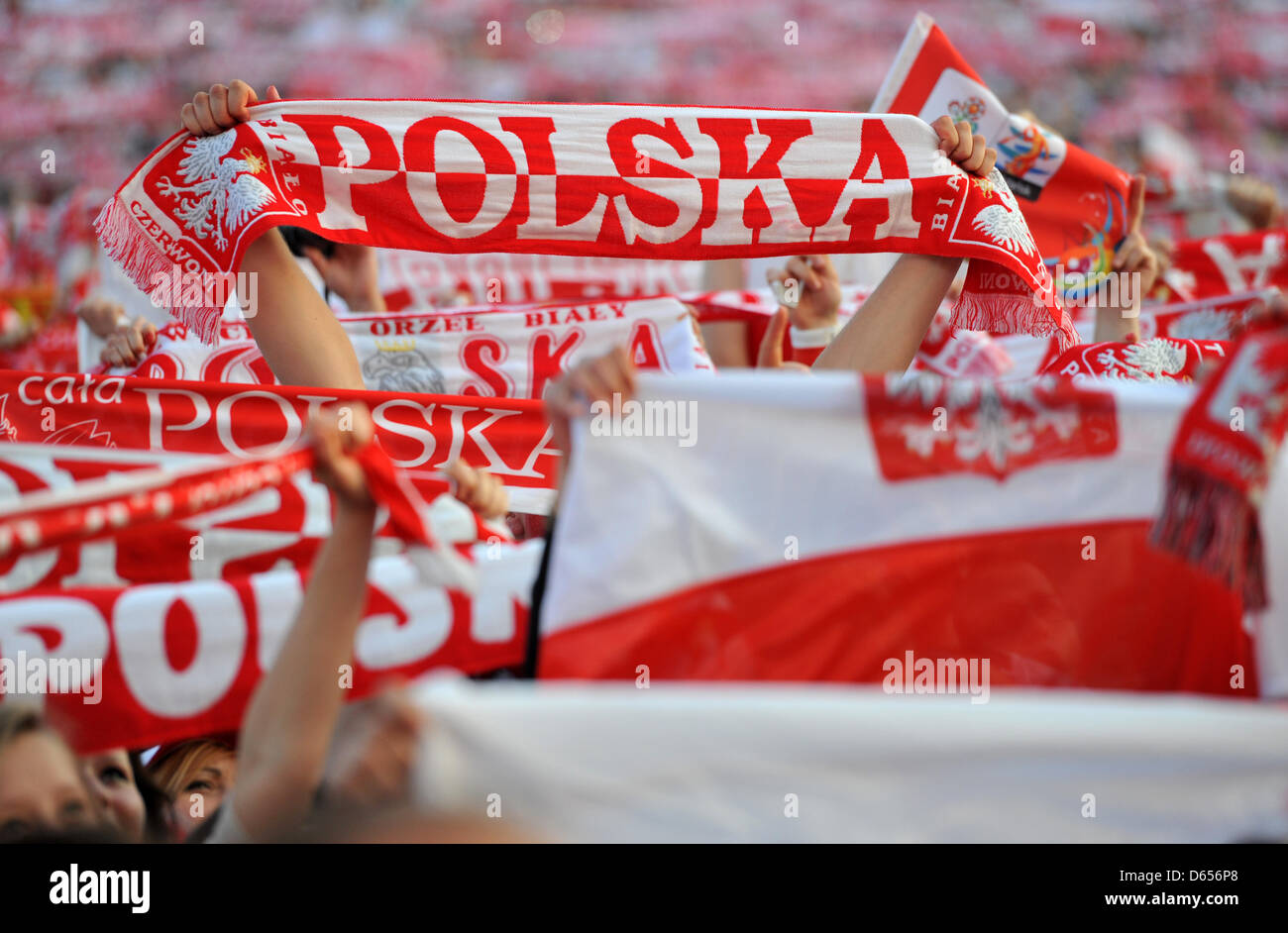 Polish fans attend a public viewing of the EURO 2012 Group A match ...