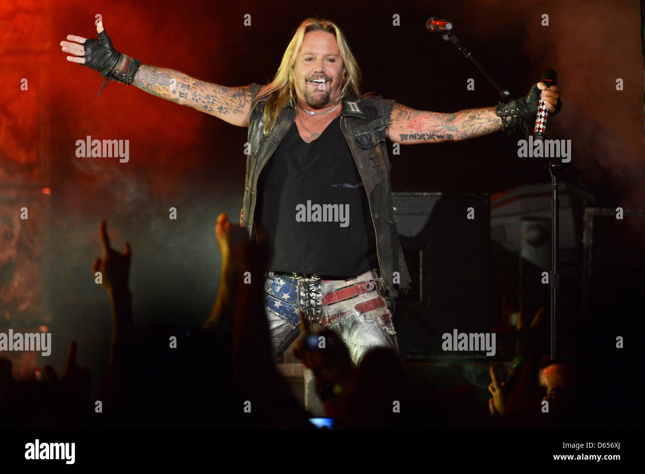 Frontman of heavy metal band Mötley Crüe, Vince Neil, performs at Max ...