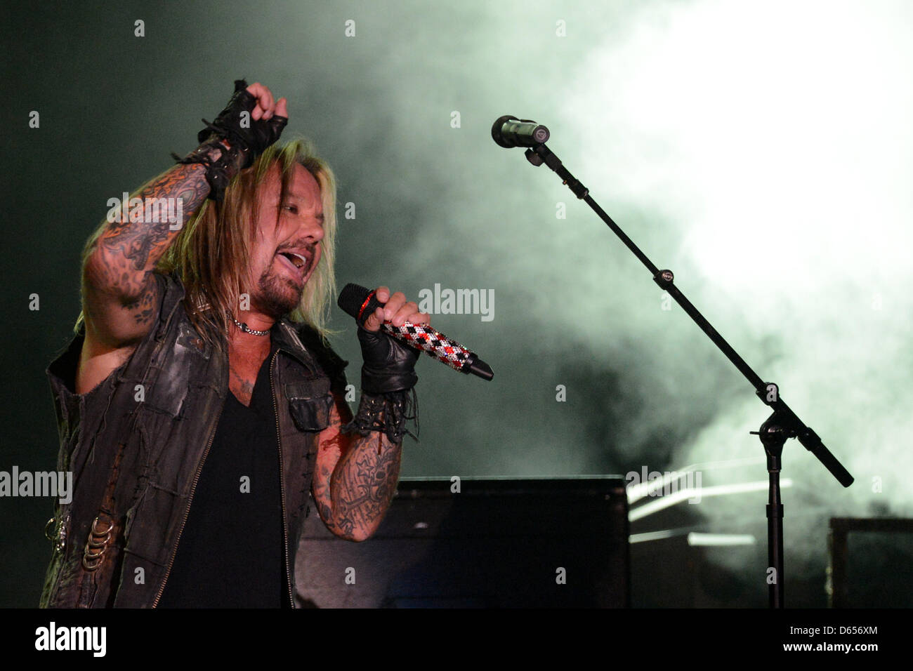 Frontman of heavy metal band Mötley Crüe, Vince Neil, performs at Max ...