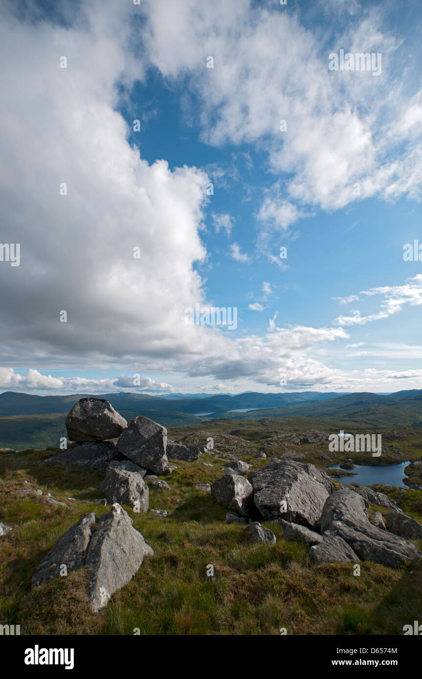 Looking towards Morvern and the Isle of Mull from the ridge of Druim ...