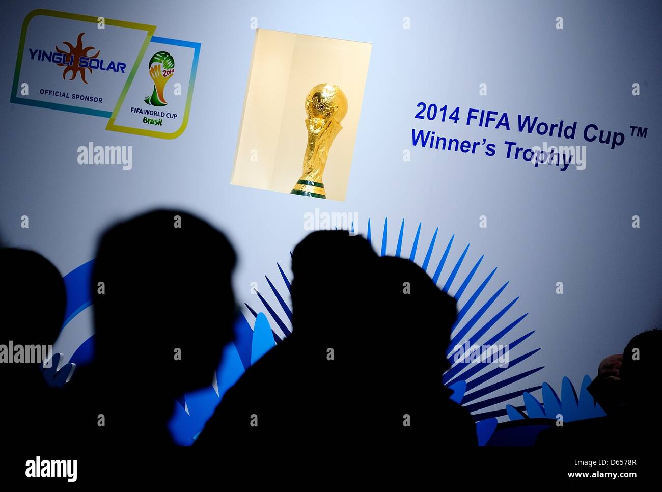 The 2014 World Cup Trophy is displayed at the Intersolar Europe Fair in ...