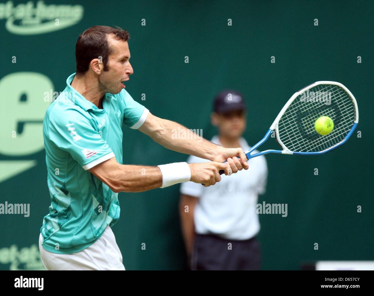 Czech tennis player Radek Stepanek plays during the ATP Tennis ...