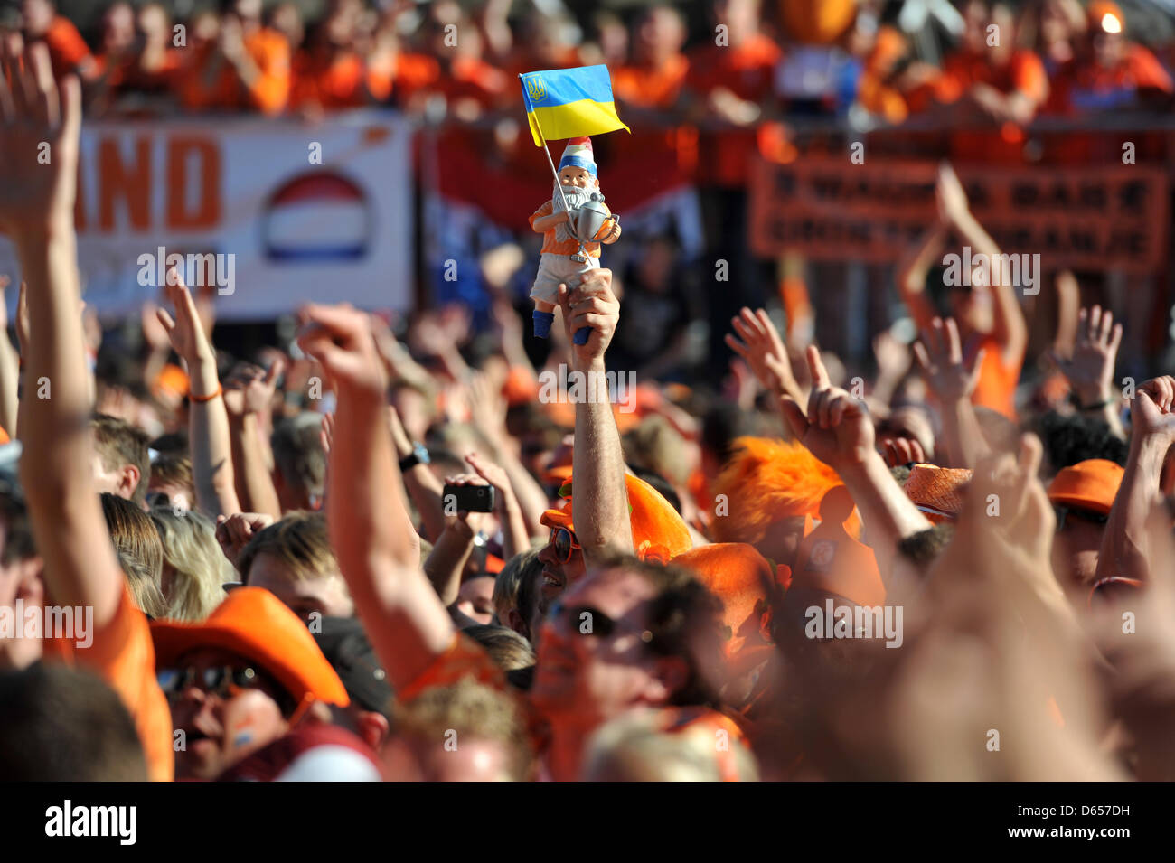 Dutch fans attend a public viewing prior to the UEFA EURO 2012 group B ...