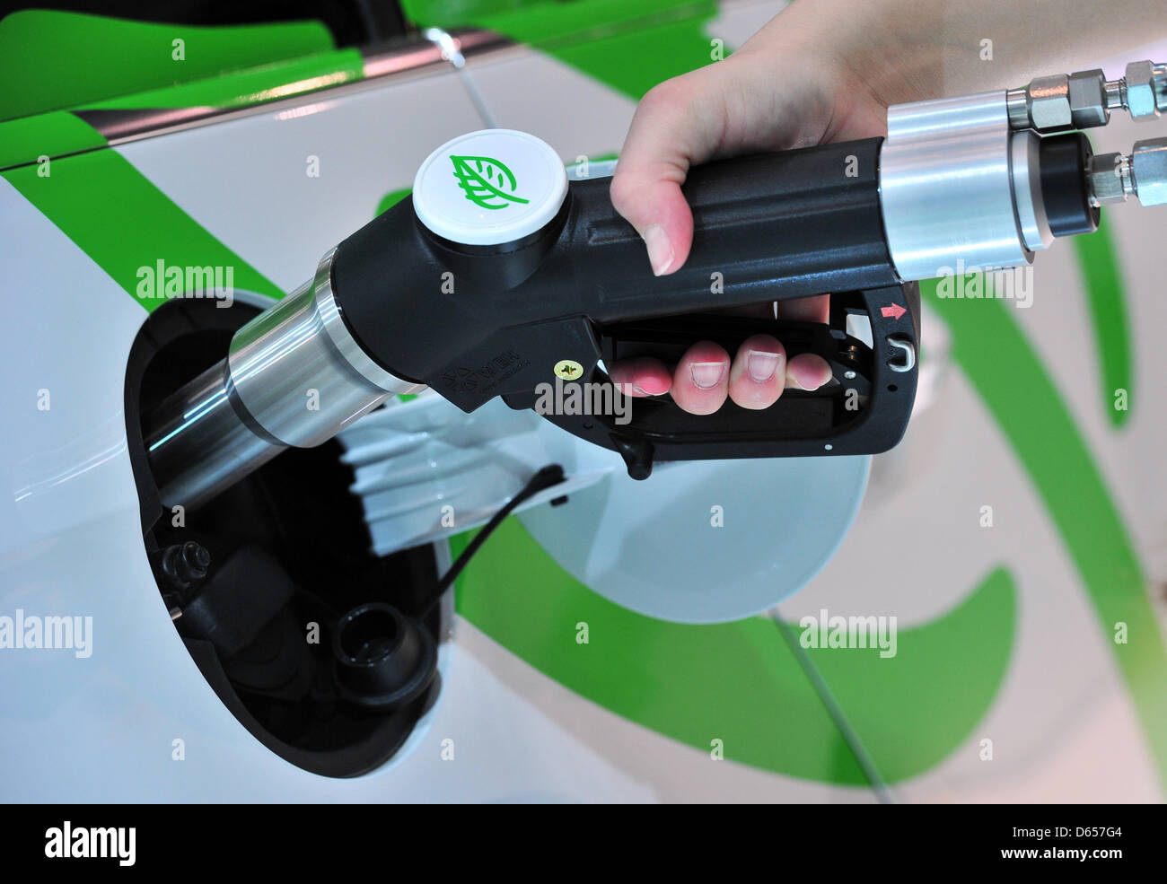 Volkswagen unveils a Passat with a natural gas tank during the AMI in ...