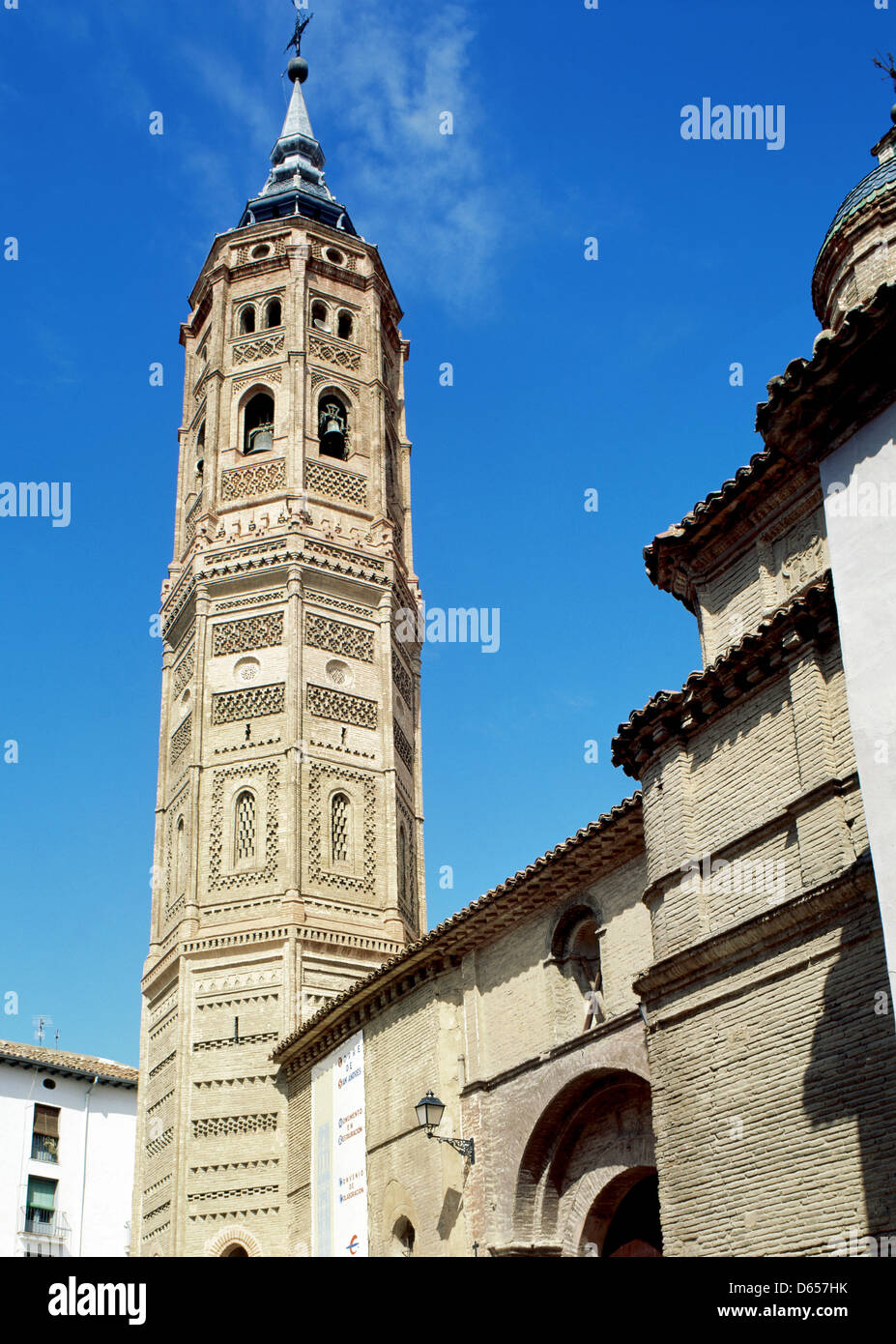Mudejar art. Spain. Church of St. Andrew. Detail octagonal tower ...