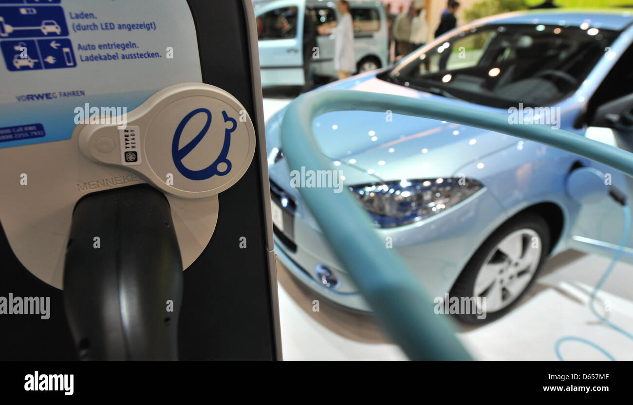 Renault unveils a car with an electric motor during the AMI in Leipzig ...