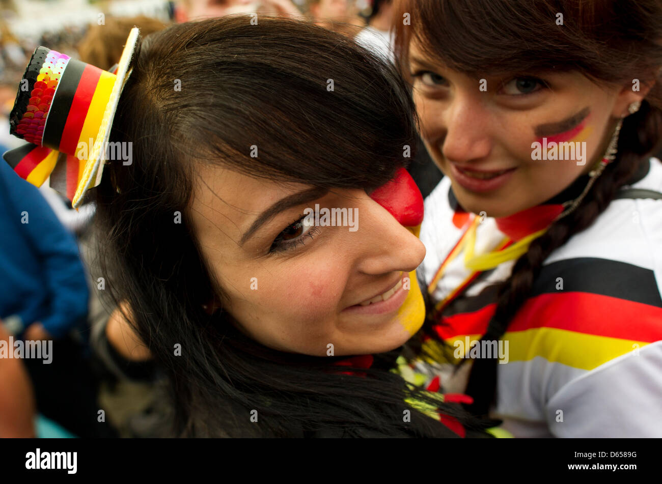 German soccer fans celebrate before the UEFA Euro 2012 soccer match ...