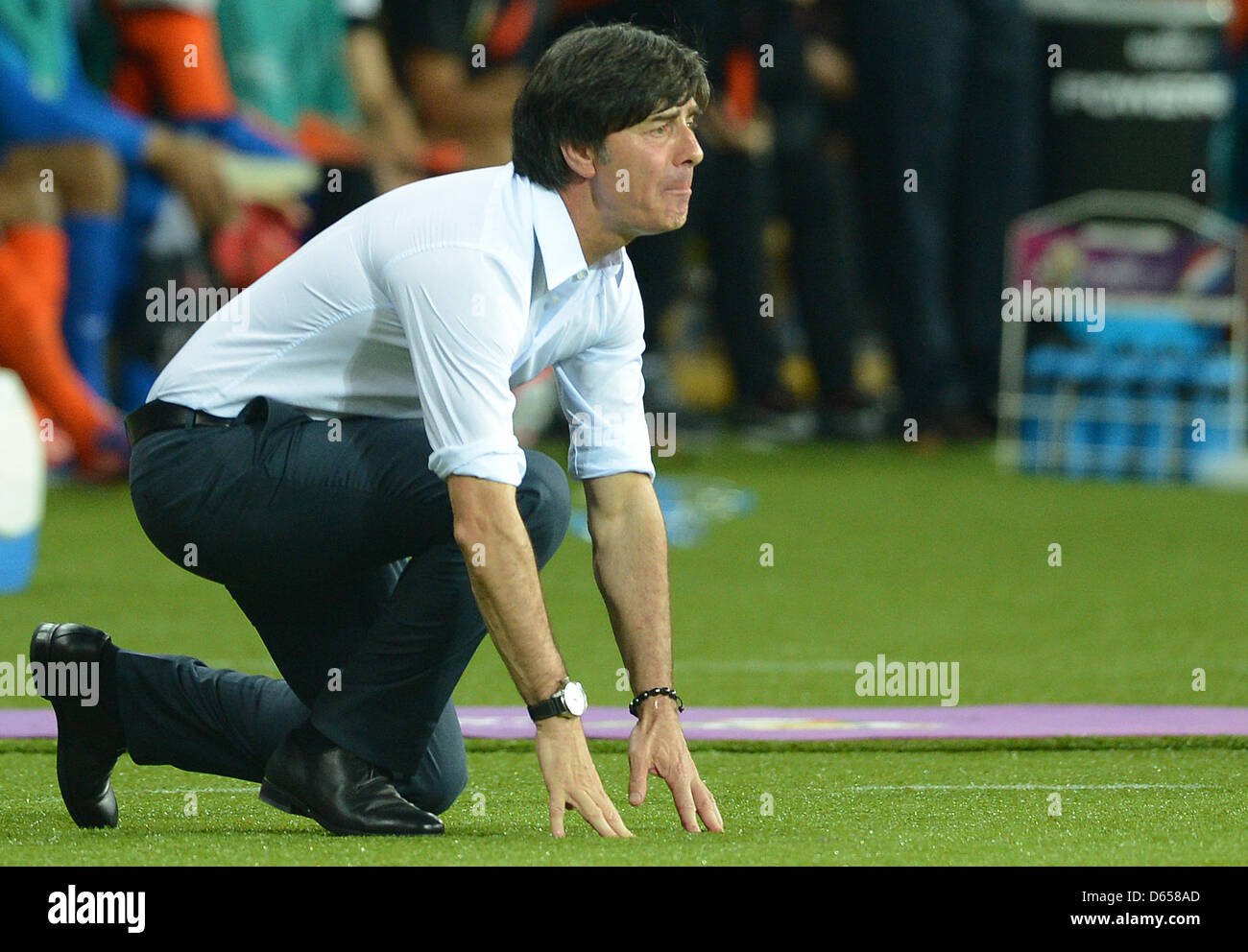 Germany's head coach Joachim Loew reacts during UEFA EURO 2012 group B ...