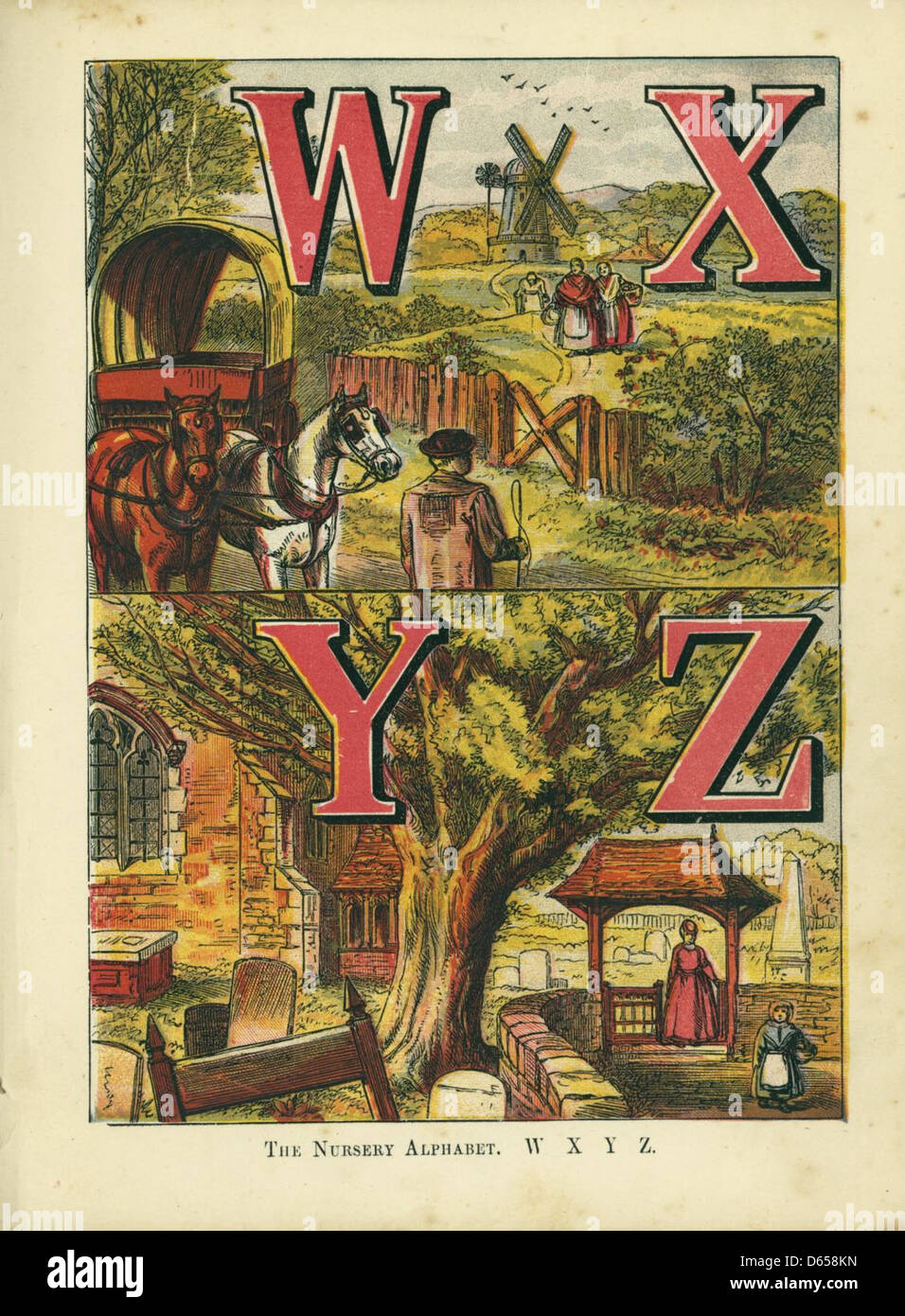This image is from 'The Nursery Alphabet: W, X, Y, Z,' part of an ...