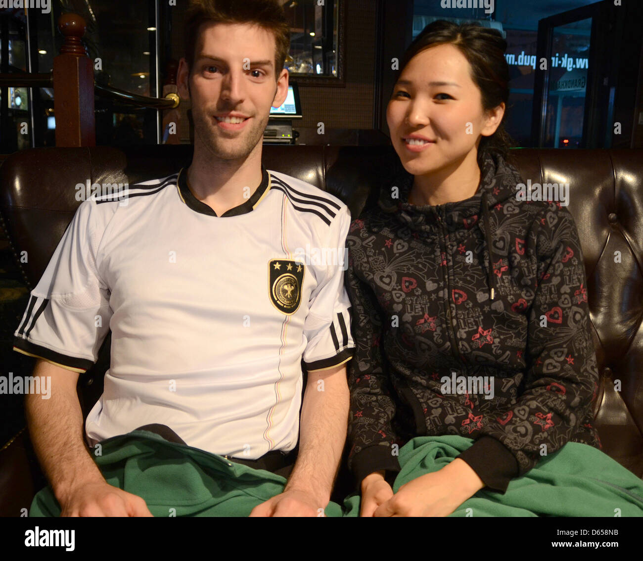 German Philipp Marxen (l) and his Mongolian girlfriend Altangerel ...