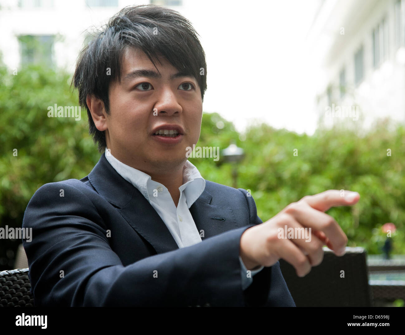 Chinese pianist Lang Lang gives an interview in a hotel in Berlin ...