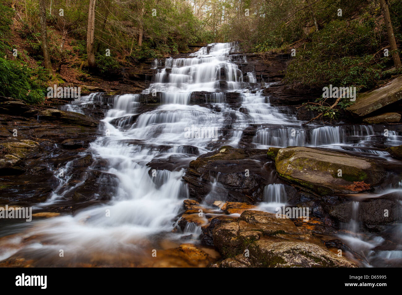 This is an image of Minnehaha Falls in Rabun County, Georgia. The falls ...