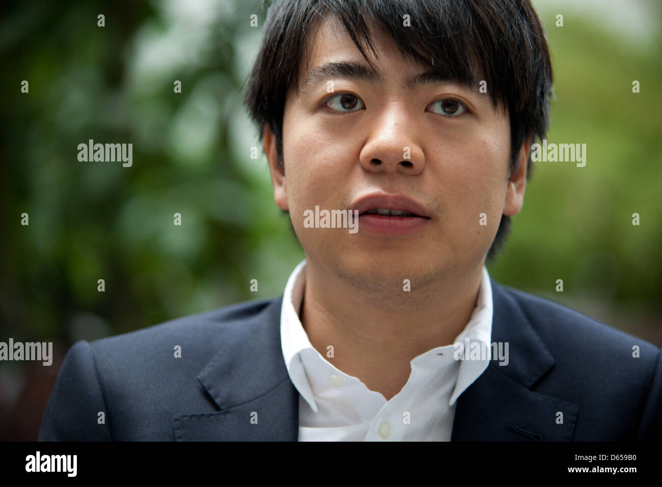 Chinese pianist Lang Lang gives an interview in a hotel in Berlin ...