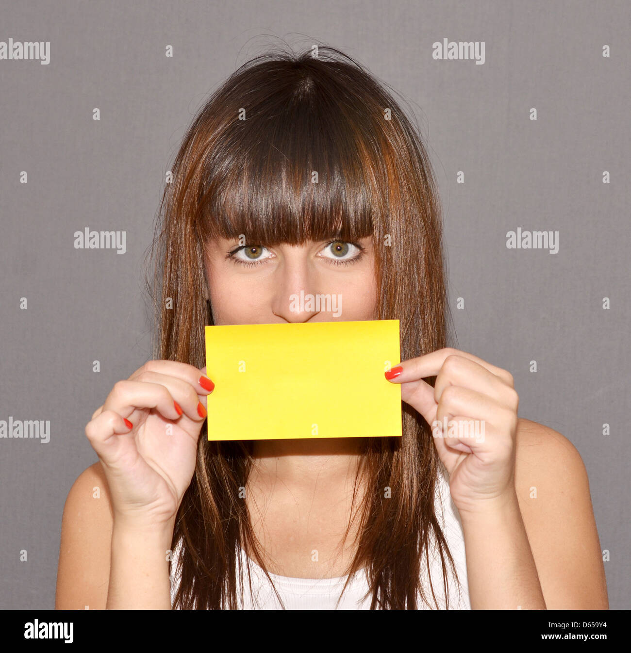 woman with paper Stock Photo - Alamy