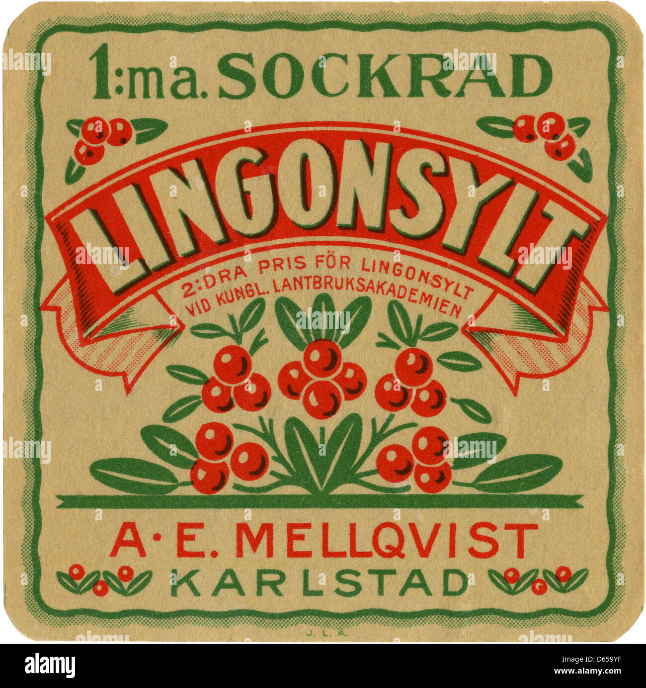 A 1928 advertisement for Lingonsylt, a Swedish lingonberry preserve ...