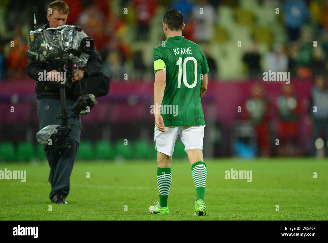 Ireland's Robert Keane leaves the pitch after the UEFA EURO 2012 group ...