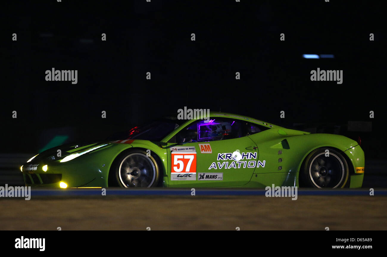 The LM GTE Am class Ferrari 458 Italia of Krohn Racing with drivers ...