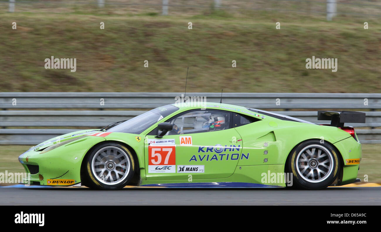 The LM GTE Am class Ferrari 458 Italia of Krohn Racing with drivers ...