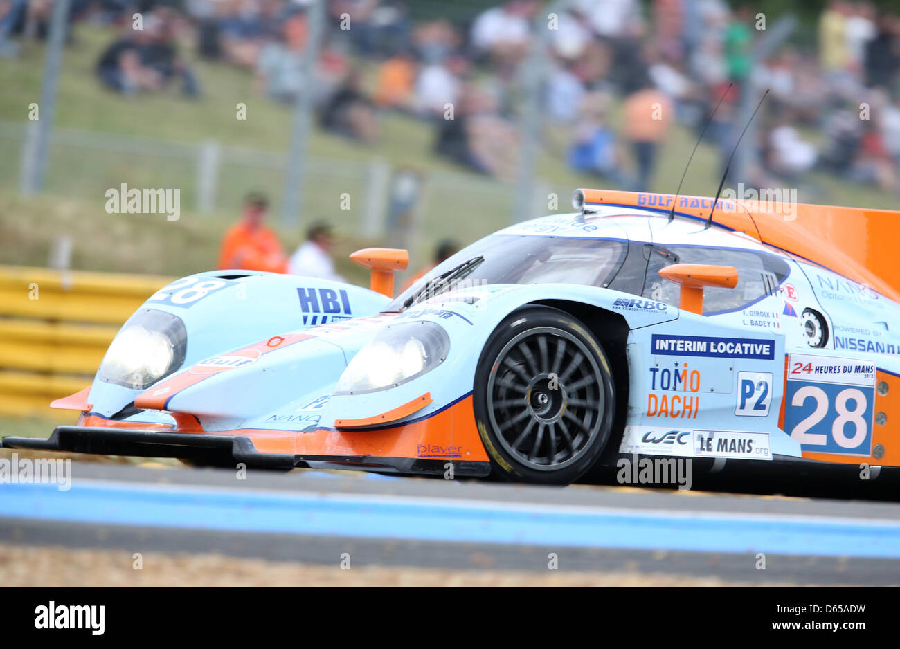 The LMP2 class Nissan Lola B12/80 Coupe of Gulf Racing Middle East with ...