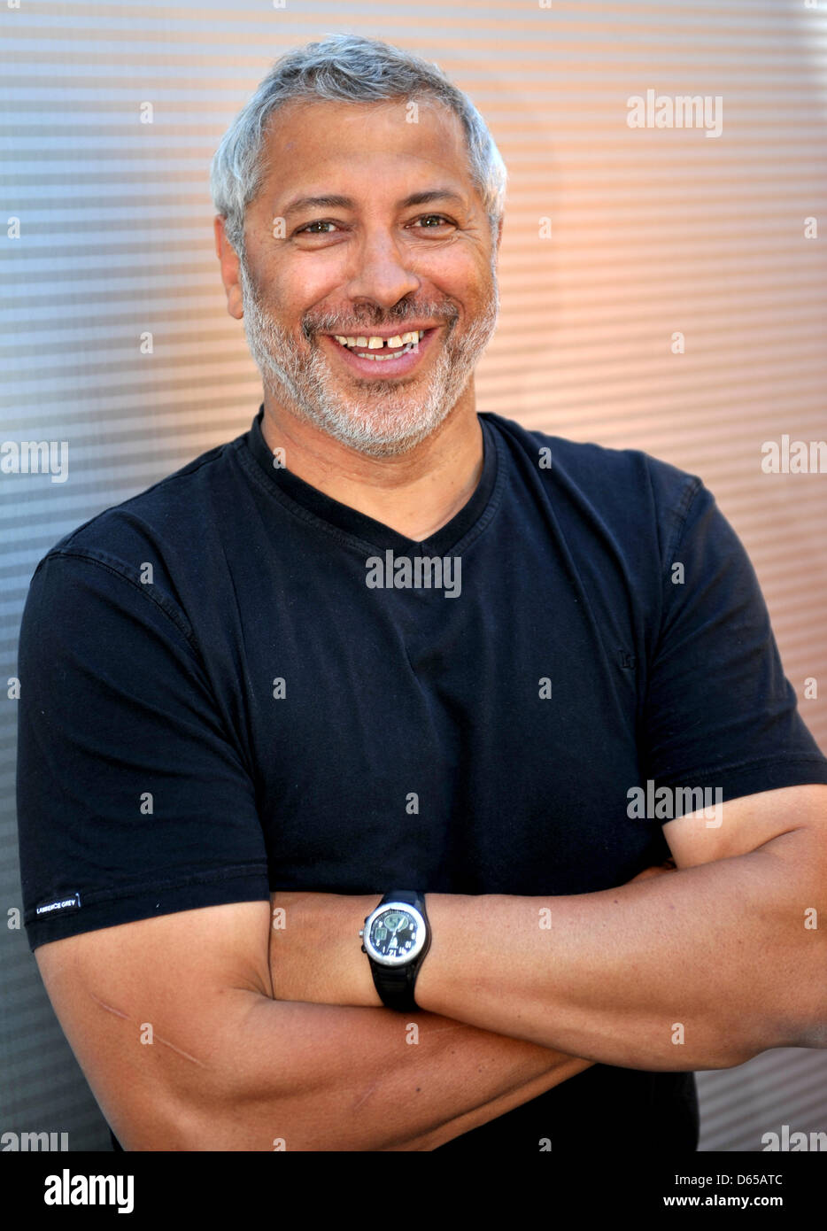 Longtime Bundesliga soccer pro Jimmy Hartwig poses during the filming ...