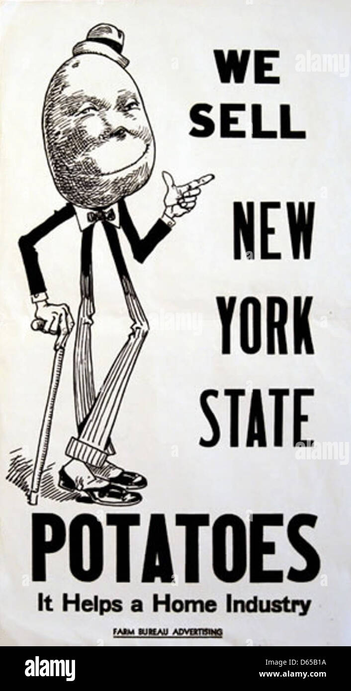 A vintage advertisement for Potato Man, promoting a product related to ...