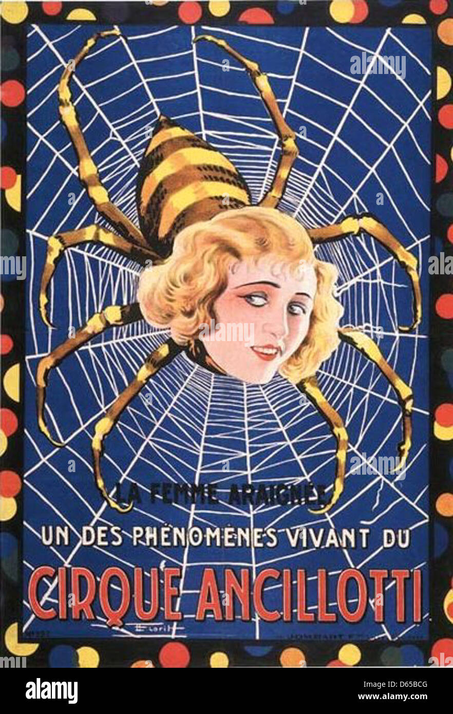 An anthropomorphic circus spider illustration from Cirque Ancillotti ...