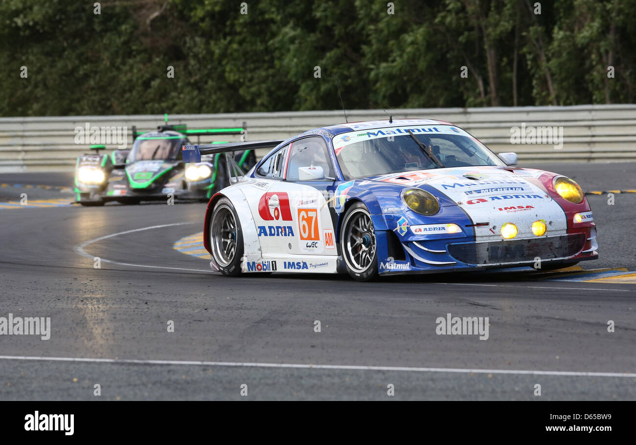 The LM GTE Am class Porsche 911 RSR (997) of IMSA Performance Matmut ...