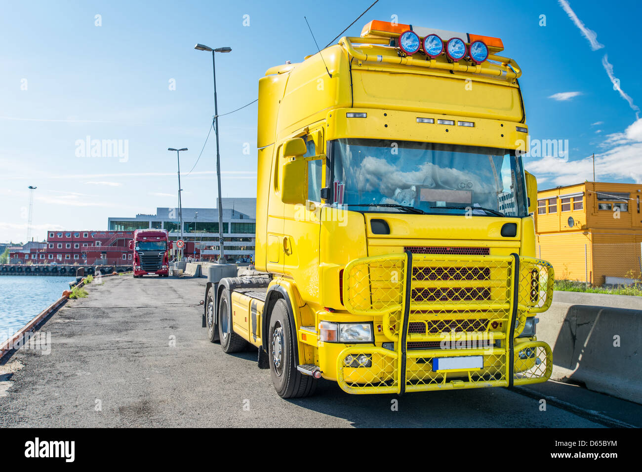 Truck europe yellow hi-res stock photography and images - Alamy