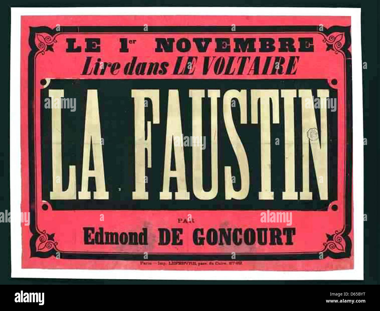 A vintage poster for 'La Faustin,' a French play inspired by the story ...