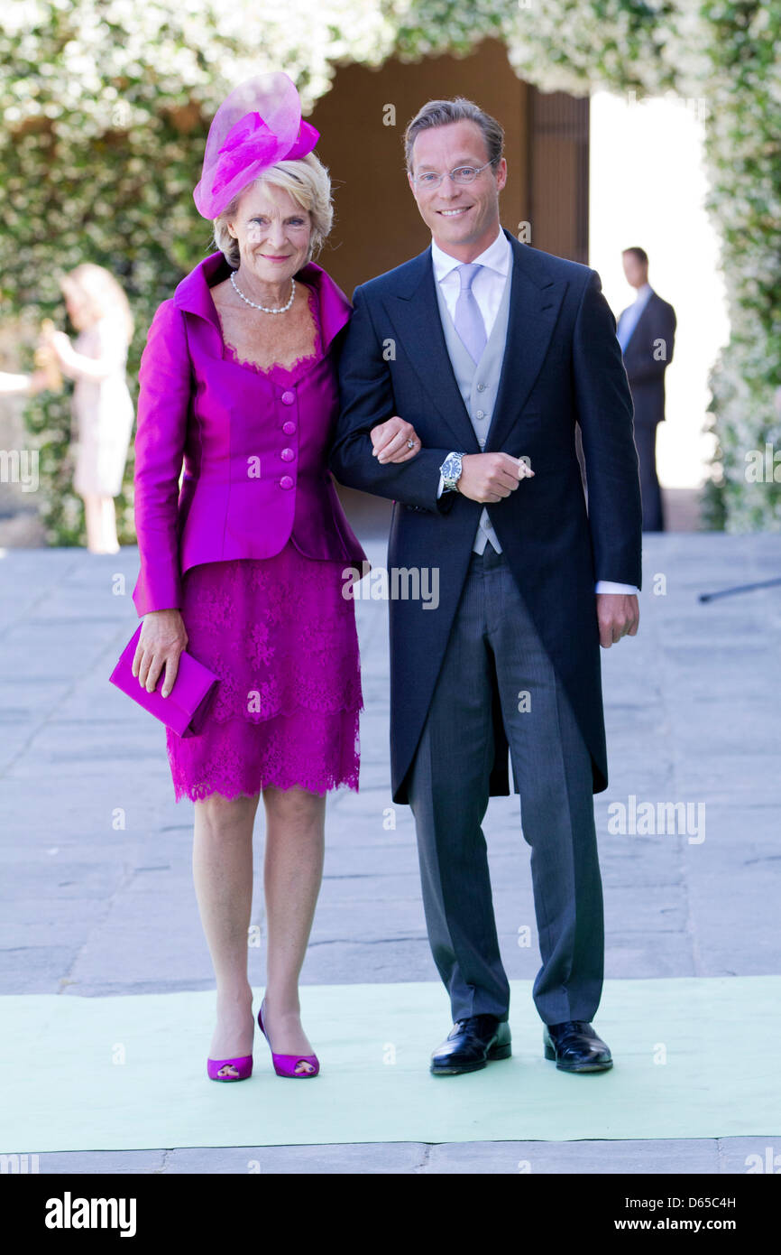 Dutch Princess Irene and her son Prince Jaime attending the wedding of ...
