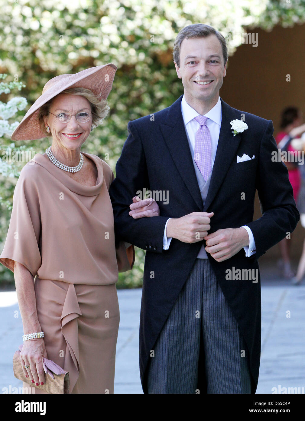 Albert Brenninkmeijer and his mother arriving for the wedding of ...