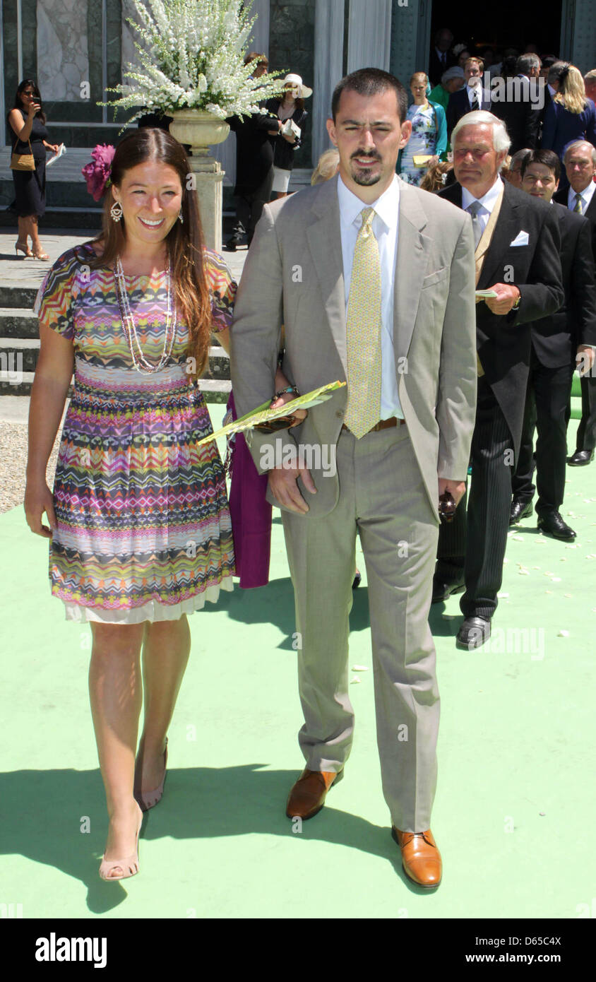 Juliana and Nicolas Guillermo attend the wedding of Princess Maria Carolina de Bourbon de Parme ...