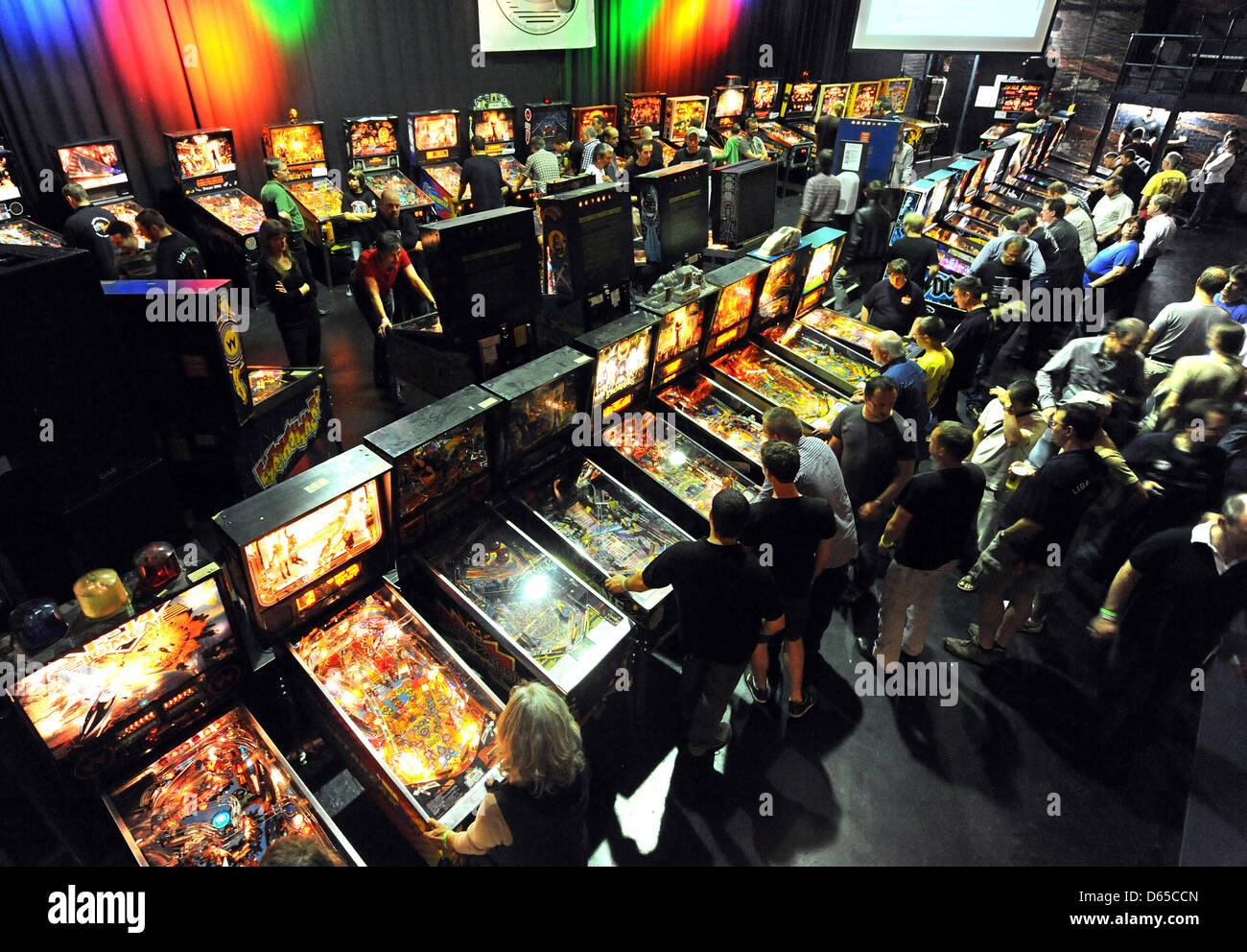 Pinball players compete for the open German Pinball Championship at ...