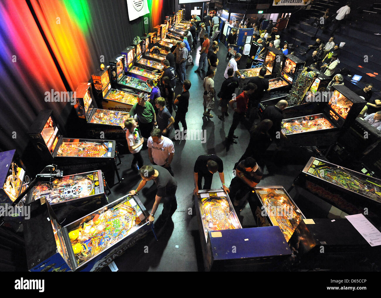 Pinball players compete for the open German Pinball Championship at ...
