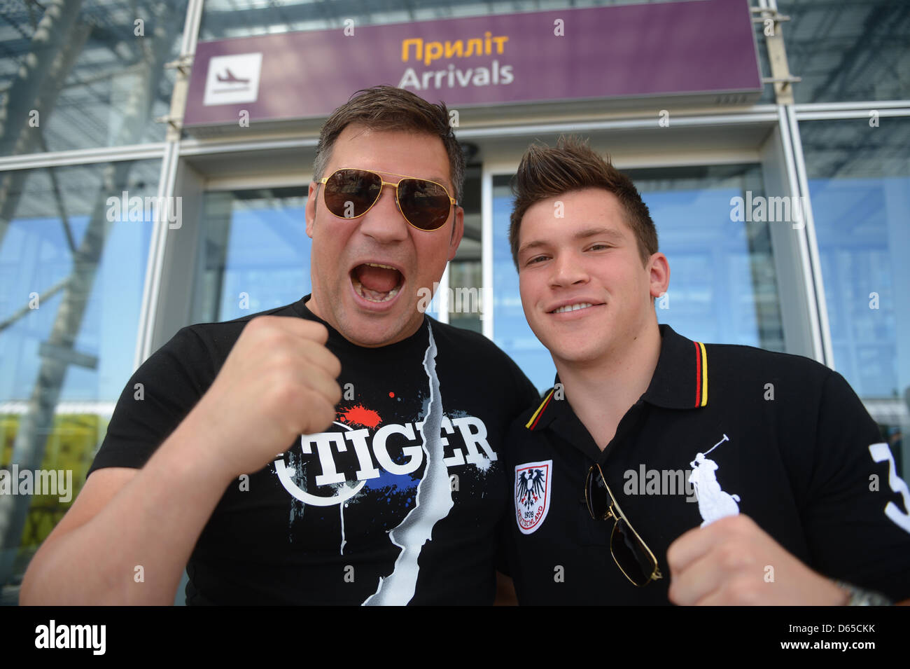 Former boxing champion Dariusz Michalczewski and his son Nicolas arrive ...